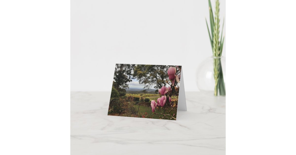 Thinking of You Pink Magnolias Card | Zazzle