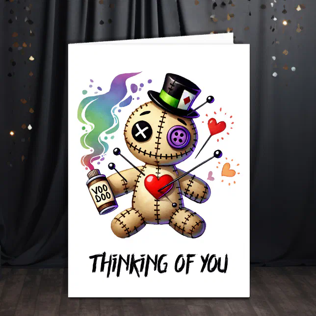 Thinking of You Voodoo Doll Greeting Card | Zazzle