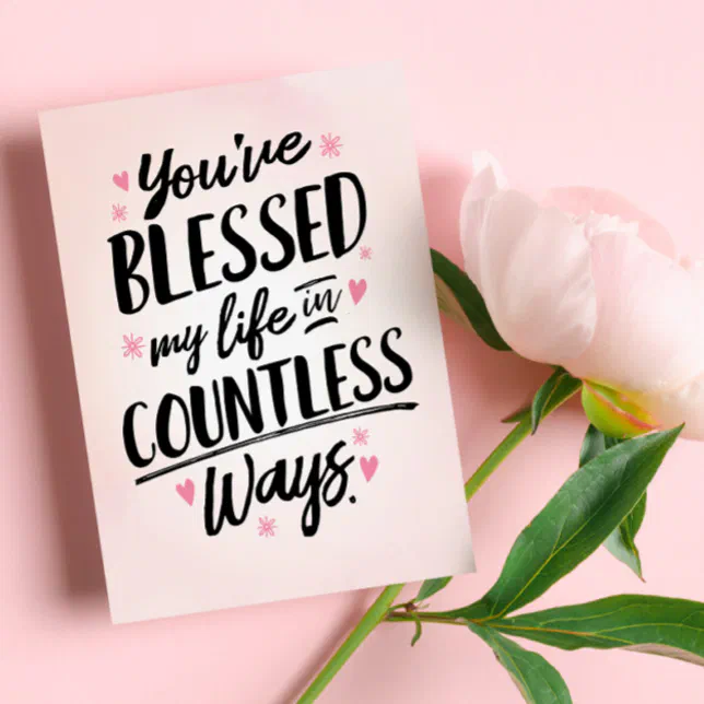 Thinking of You - You've Blessed my Life Thank You Card | Zazzle