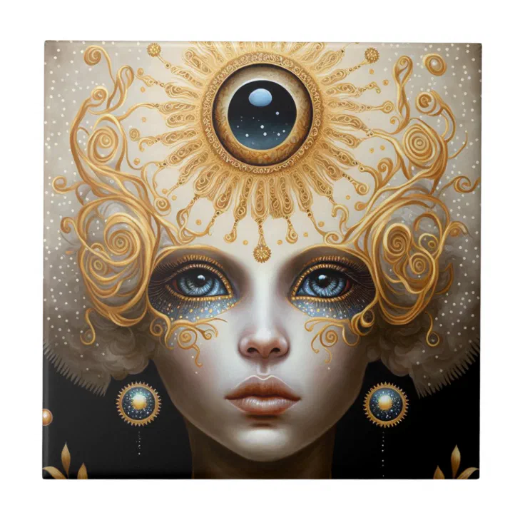 Third Eye Goddess Fantasy Art Ceramic Tile | Zazzle