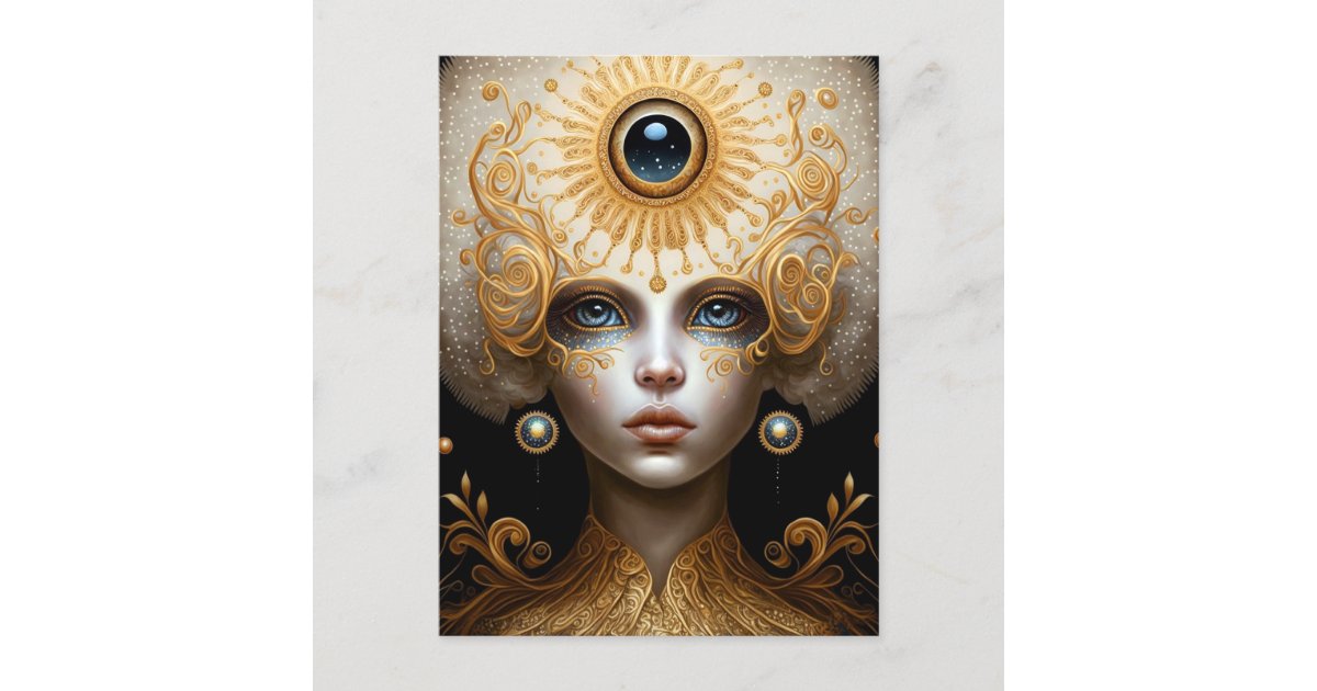 Third Eye Goddess Fantasy Art Postcard | Zazzle