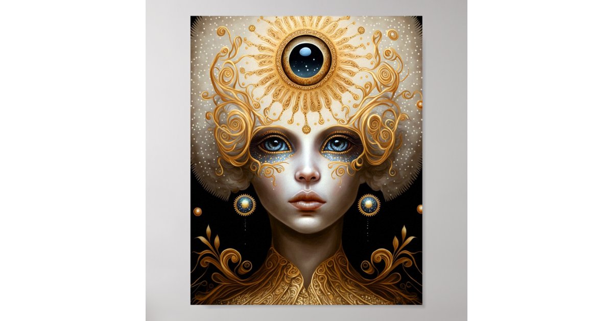 Third Eye Goddess Fantasy Art Poster | Zazzle