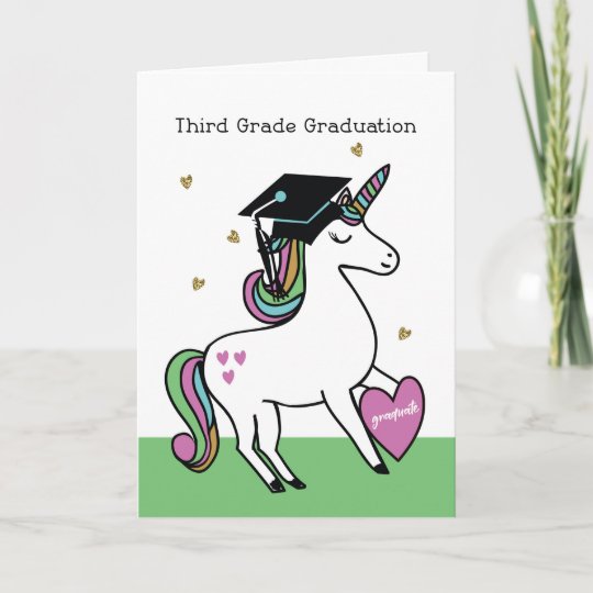 Third Grade Graduation Congratulations Unicorn Card | Zazzle.com