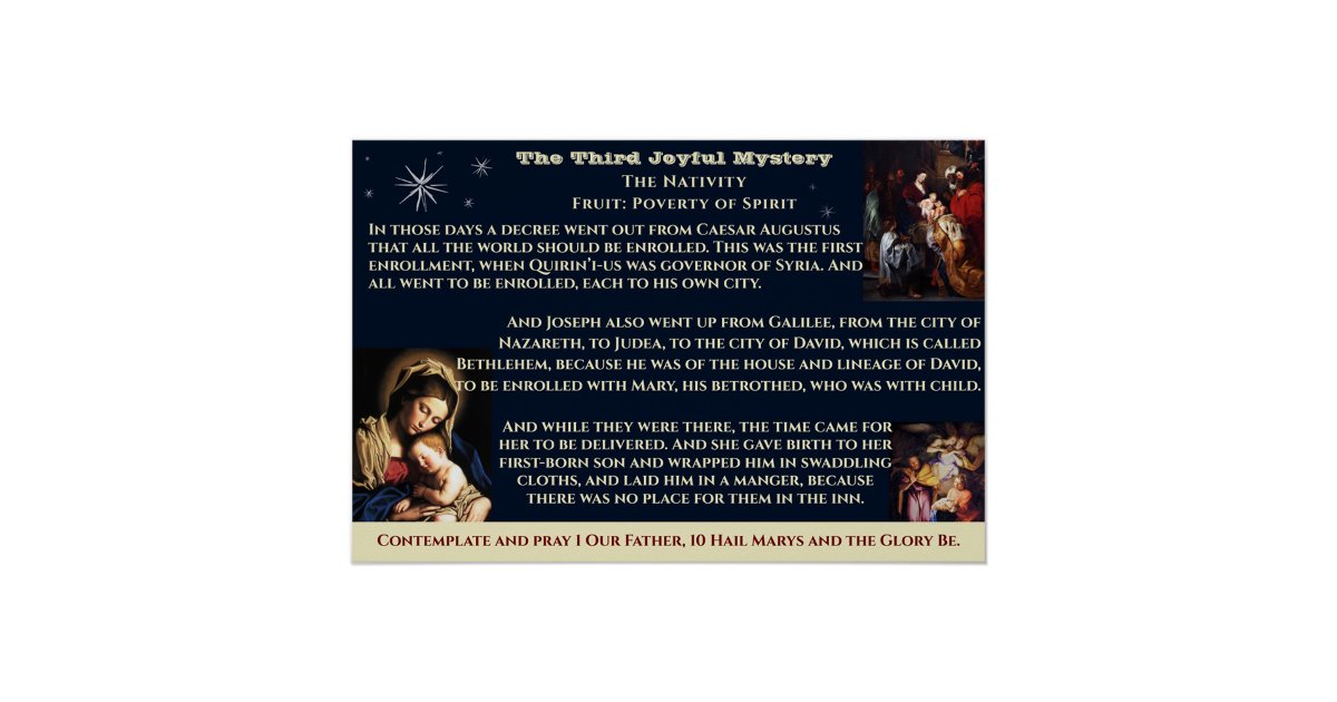Third Joyful Mystery Poster | Zazzle