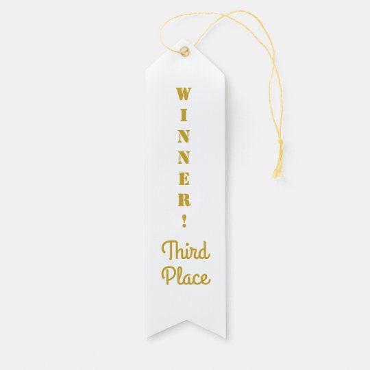 Third Place Winner Event Award White Ribbon | Zazzle.com
