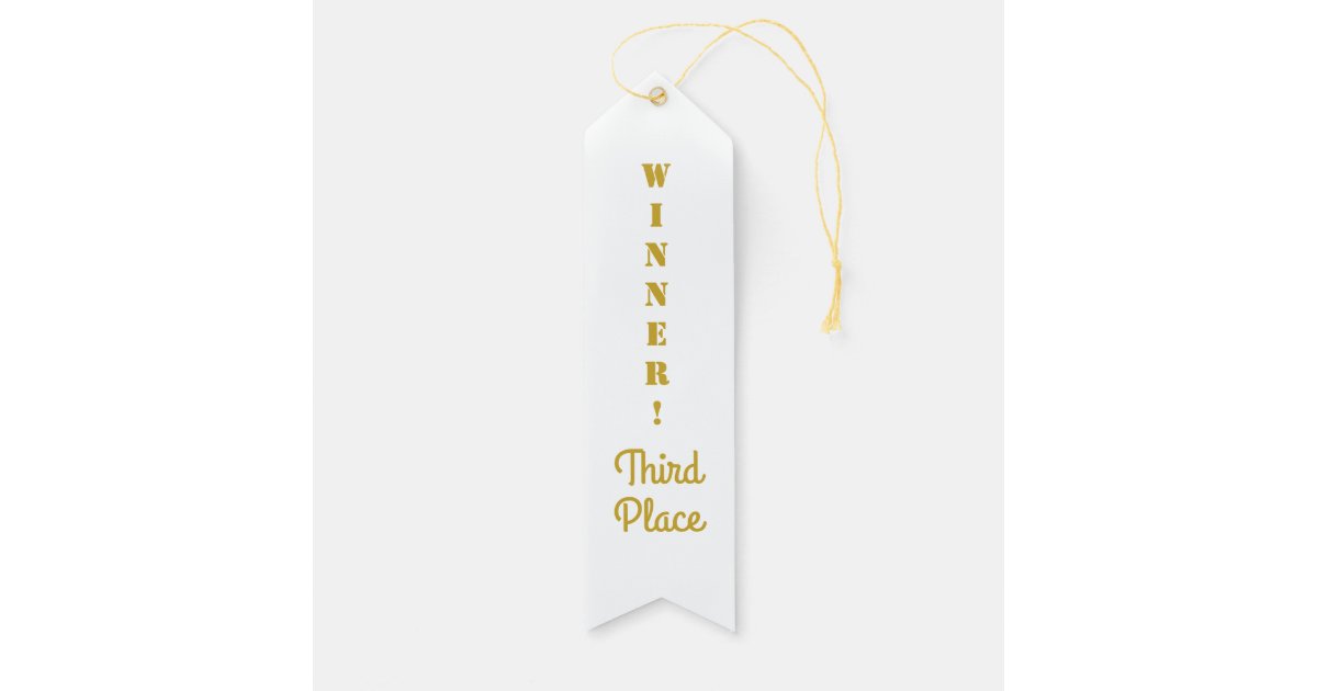 Third Place Winner Event Award White Ribbon | Zazzle