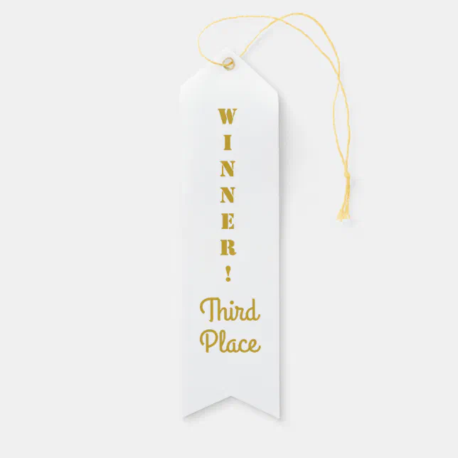 Third Place Winner Event Award White Ribbon | Zazzle