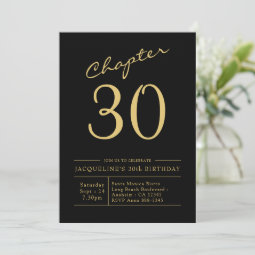 Thirty Black Gold 30th Birthday Party Invitation | Zazzle