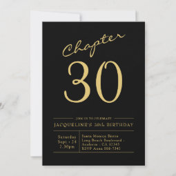 Thirty Black Gold 30th Birthday Party Invitation | Zazzle