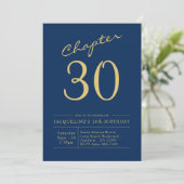 Thirty Blue Gold 30th Birthday Party Invitation | Zazzle