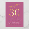 Thirty Pink 30th Birthday Party Gold Foil Invitation | Zazzle