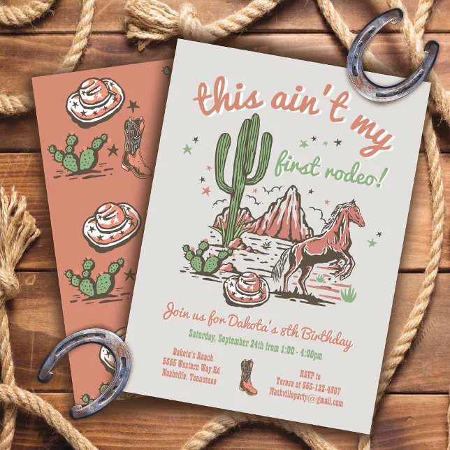 This ain't my first Rodeo Cowb Birthday Invitation | Zazzle