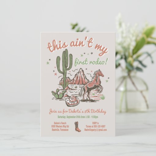 This ain't my first Rodeo Cowb Birthday Invitation | Zazzle