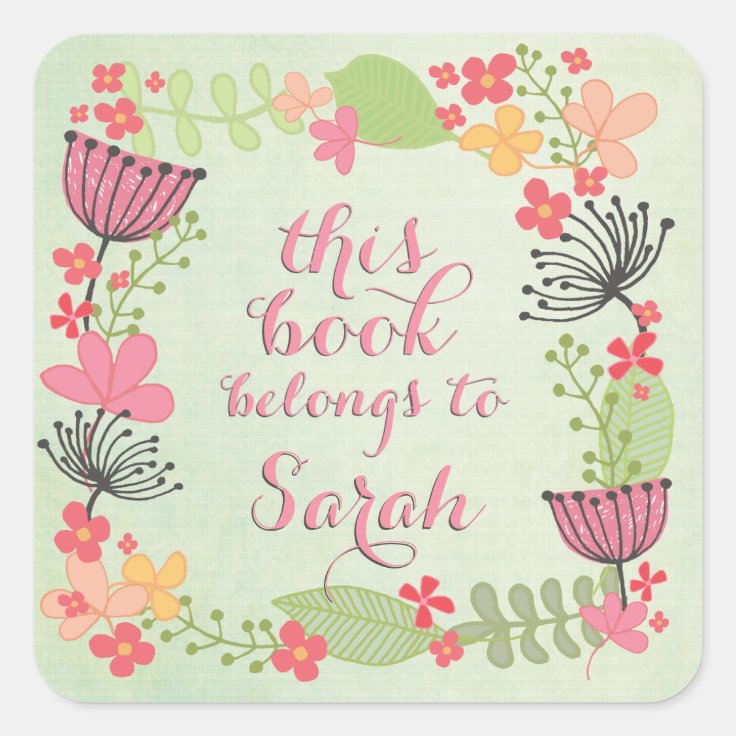 This Book Belongs To Book Name Plate Label Sticker | Zazzle