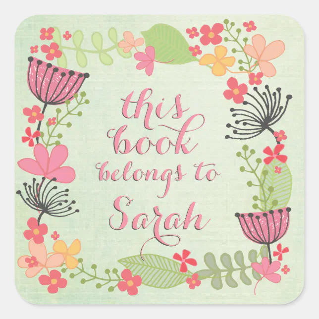 This Book Belongs To Book Name Plate Label Sticker | Zazzle