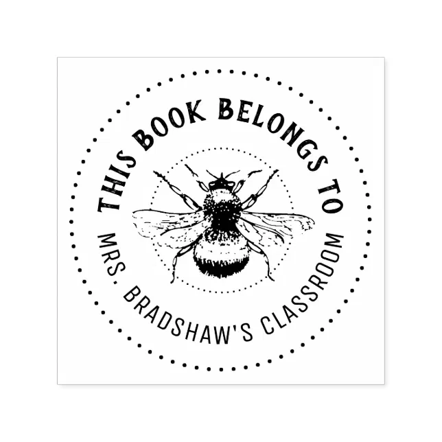 This Book Belongs To Bumble Bee Personalized Self-inking Stamp | Zazzle