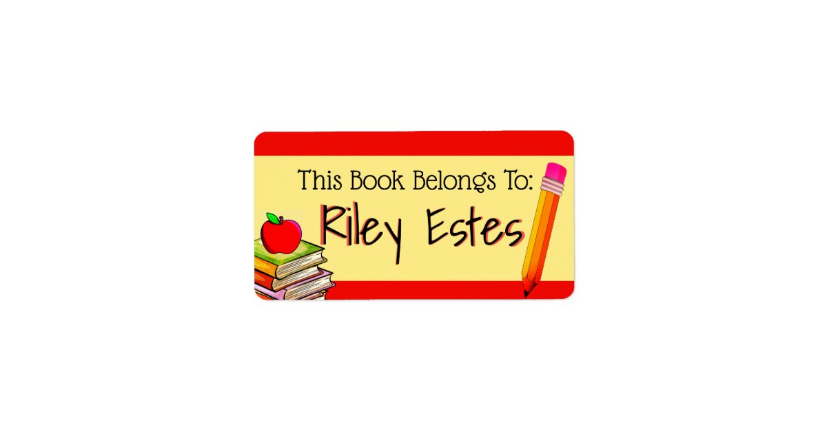 This Book Belongs To Custom Classroom Label | Zazzle
