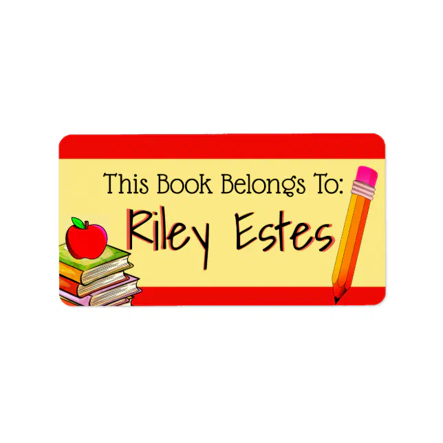 This Book Belongs To Custom Classroom Label | Zazzle