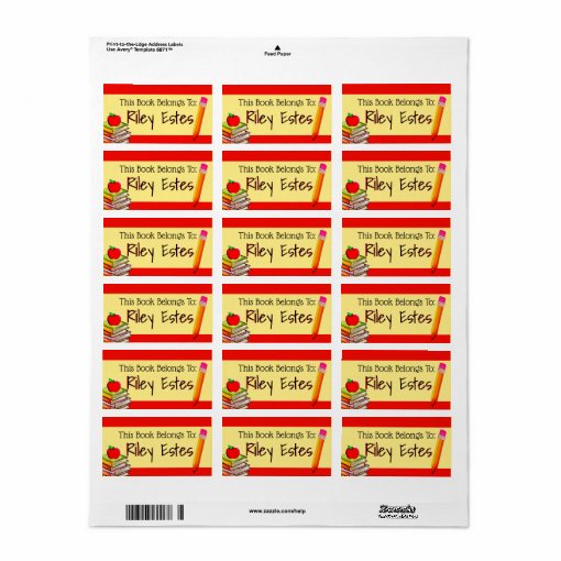 This Book Belongs To Custom Classroom Label | Zazzle