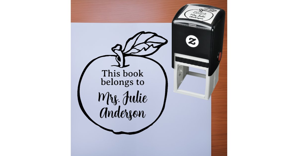 This Book Belongs To Custom Teacher's Library Mark Self-inking Stamp ...