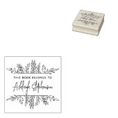 This Book Belongs To Greenery Custom Name Script Rubber Stamp | Zazzle
