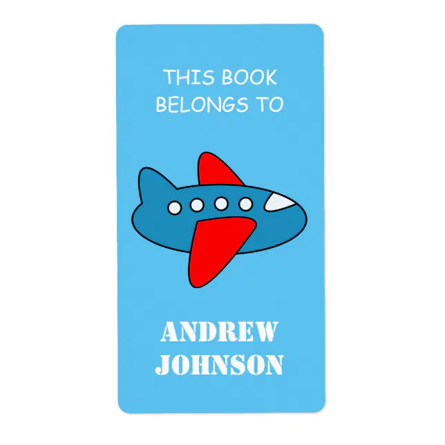 This book belongs to kids airplane bookplate label | Zazzle