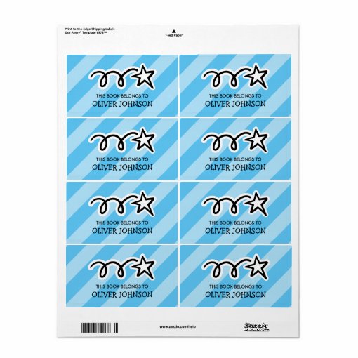 This book belongs to kids book labels with star | Zazzle