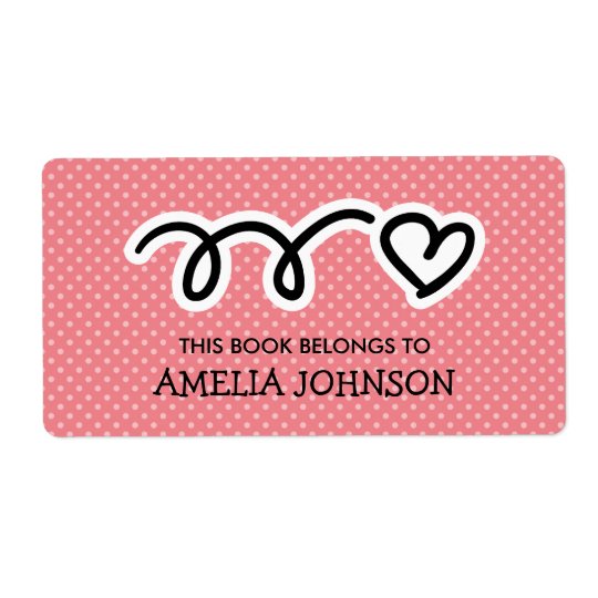 This book belongs to kids heart bookplate labels | Zazzle.com