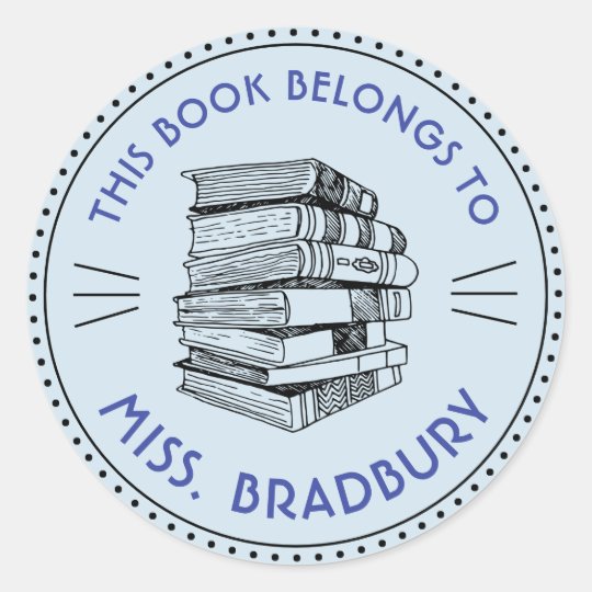 This Book Belongs To Personalized Classic Round Sticker | Zazzle.com
