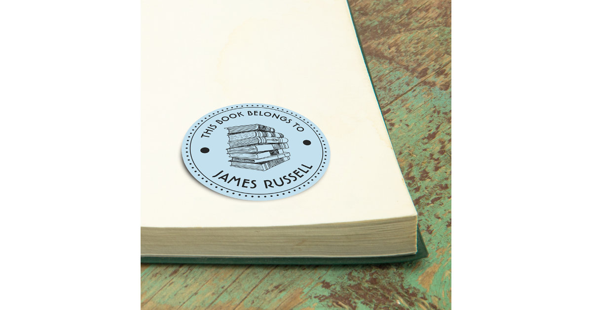 This Book Belongs To Personalized Classic Round Sticker | Zazzle