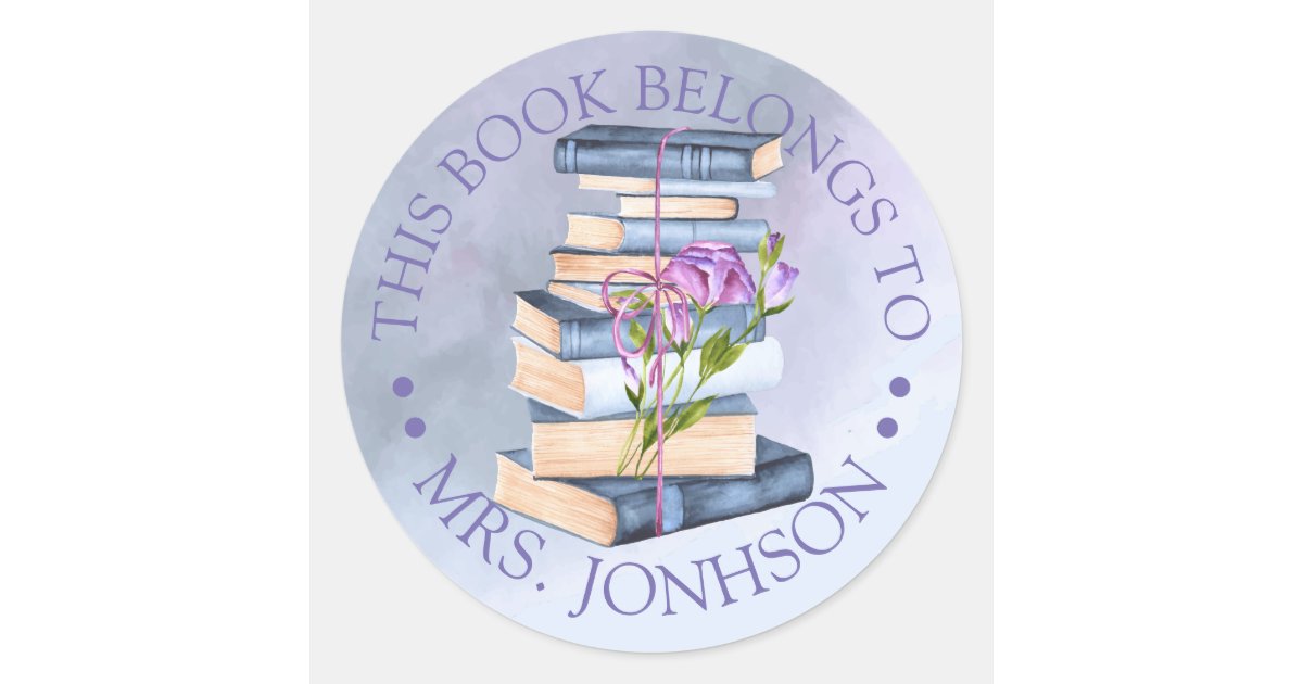 This Book Belongs To Personalized Classic Round Sticker | Zazzle