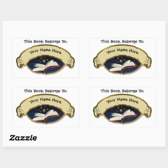 "This Book Belongs To" Personalized Library Labels | Zazzle