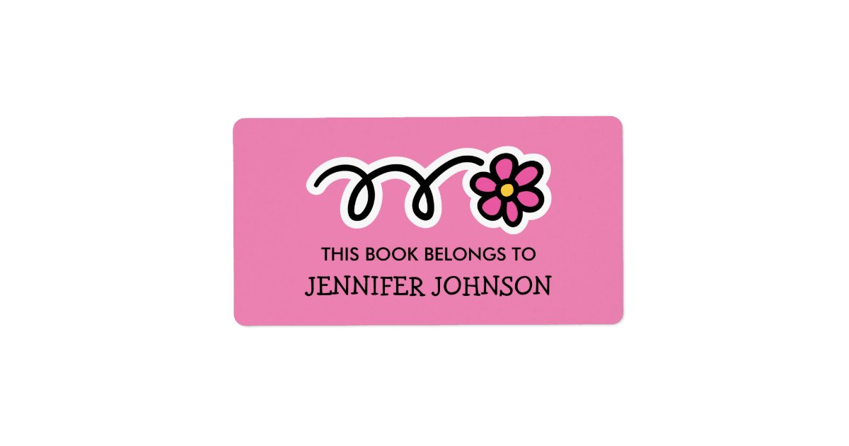 This book belongs to pink daisy flower book labels | Zazzle