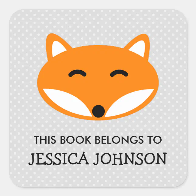 This book belongs to red fox bookplate stickers | Zazzle