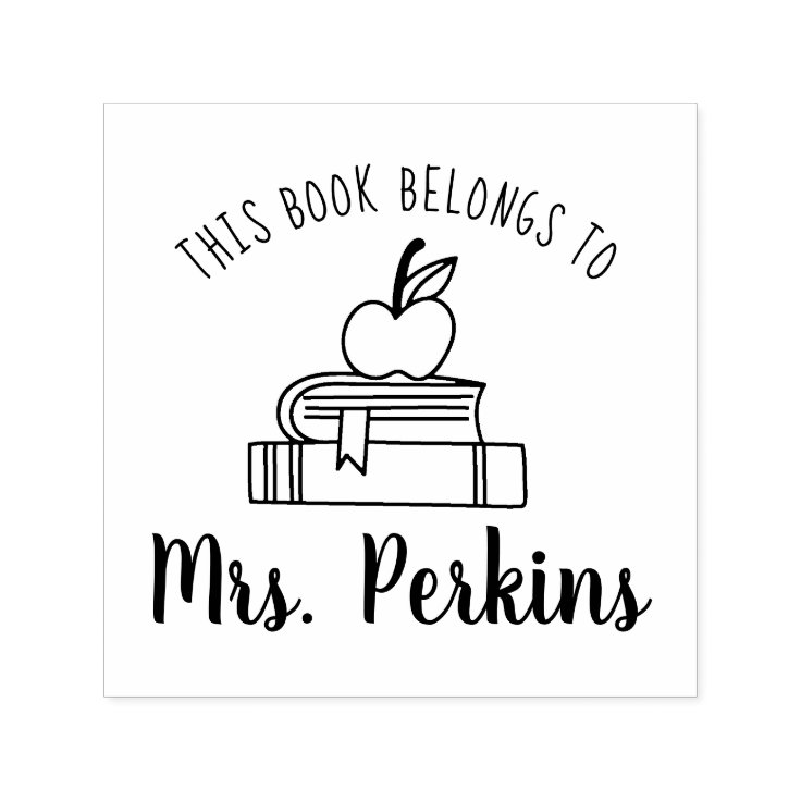 This Book Belongs To Teacher Name Self-inking Stamp | Zazzle