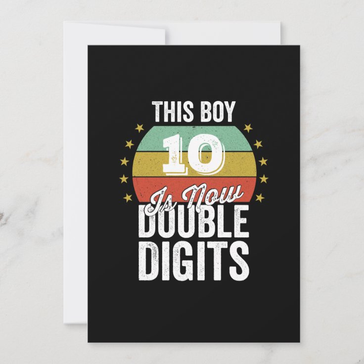 This Boy 10 is Now Double Digits Birthday Invitation | Zazzle