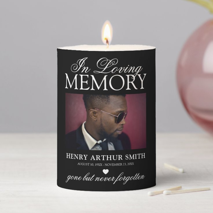 This Burns In Loving Memory Pillar Candle | Zazzle