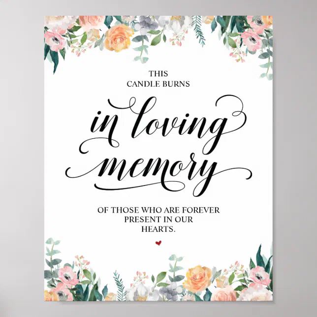 This candle burns in loving memory Memorial Sign | Zazzle