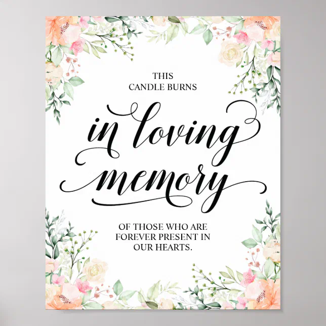 This candle burns in loving memory Memorial Sign | Zazzle