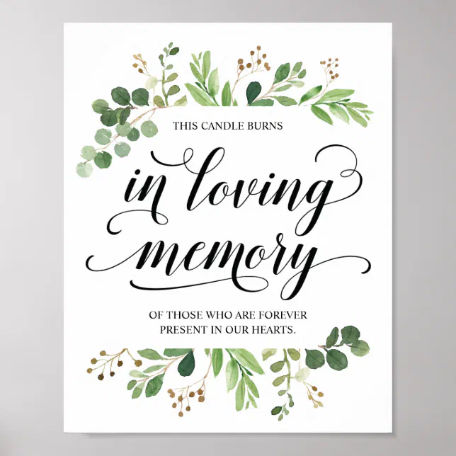This candle burns in loving memory Memorial Sign | Zazzle