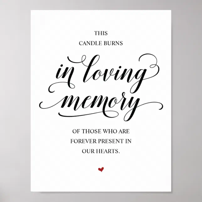 This candle burns in loving memory Memorial Sign | Zazzle