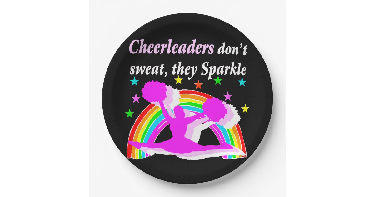 THIS CHEERLEADER SPARKLES DESIGN PAPER PLATES | Zazzle