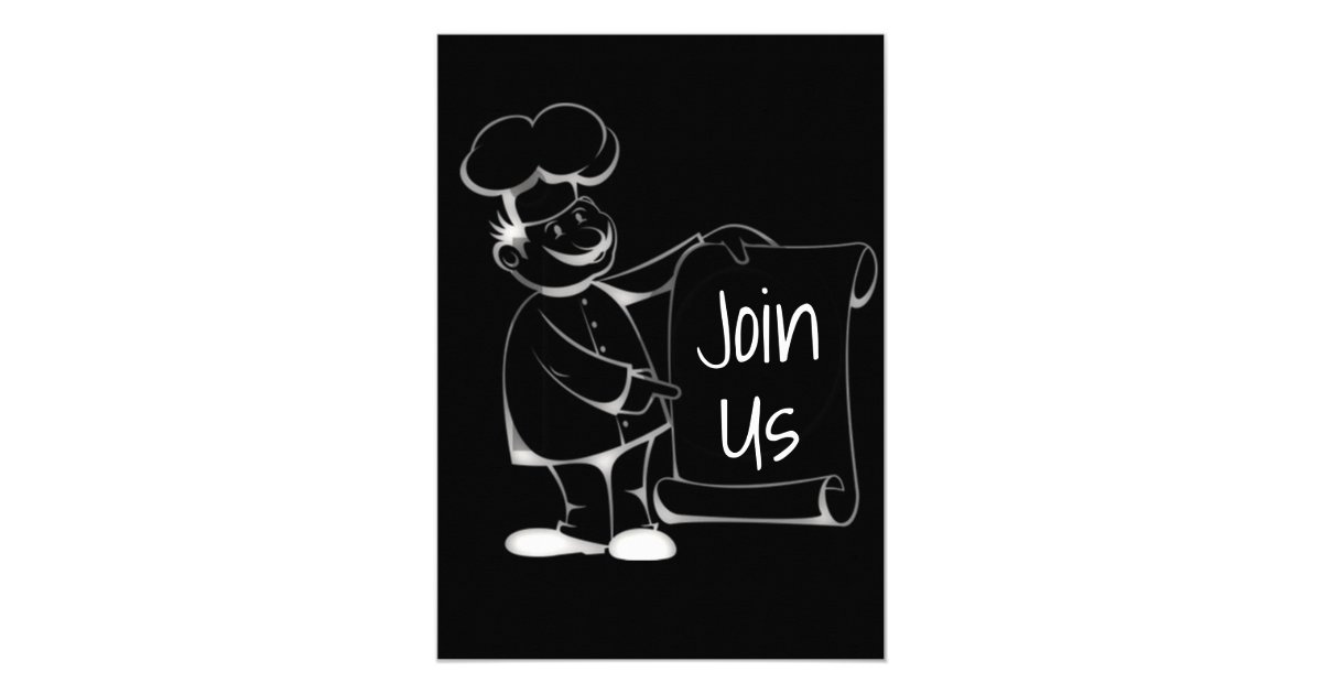 THIS CHEF SAYS "JOIN US" BIRTHDAY PARTY INVITATION | Zazzle.com