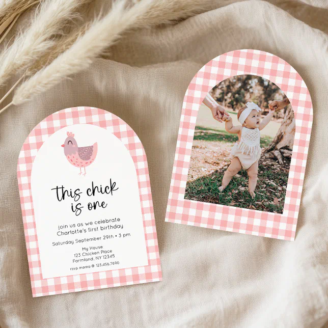 This Chick Is One 1st Birthday Photo Invitation | Zazzle