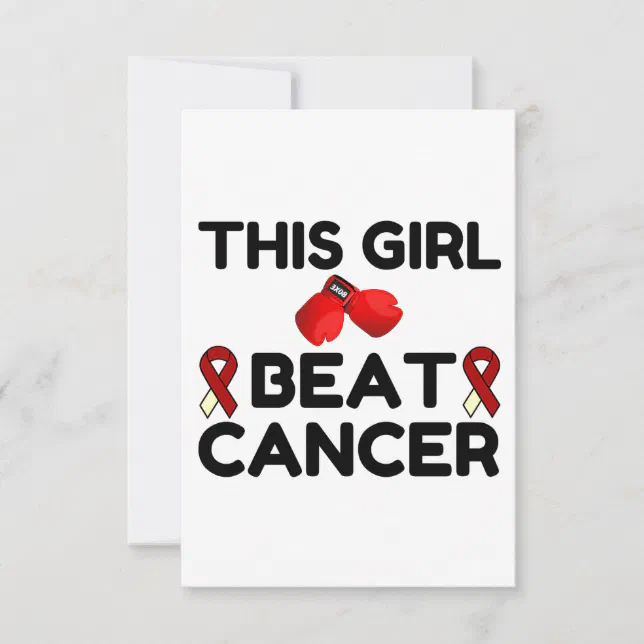 THIS GIRL BEAT CANCER THANK YOU CARD | Zazzle