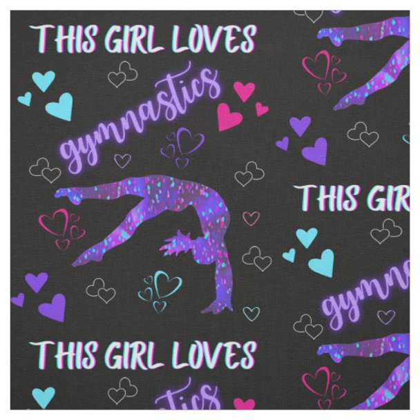 Crazy About Gymnastics Fabric | Zazzle
