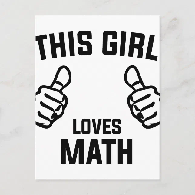 This Girl Loves Math Postcard | Zazzle