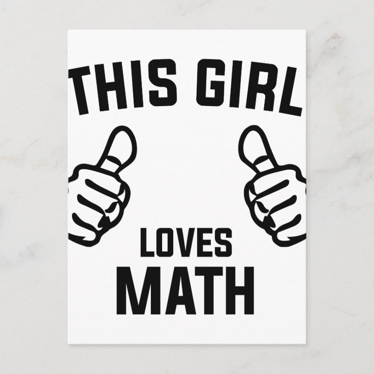 This Girl Loves Math Postcard | Zazzle