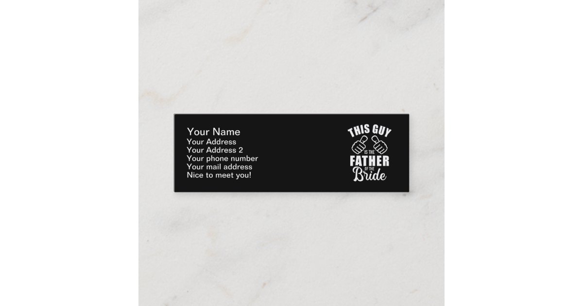 This guy is father of bride funny gift for wedding mini business card ...