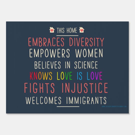 This Home Embraces Diversity Yard Sign | Zazzle.com